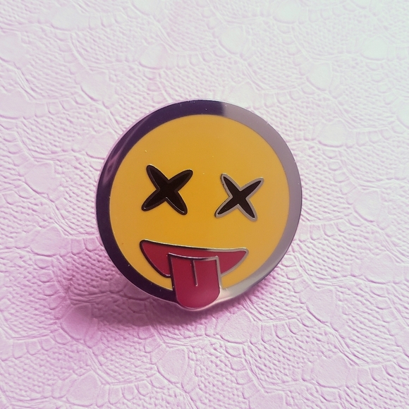 Coach | Accessories | Coach Emoji Pin Enamel Yellow Dead Face | Poshmark